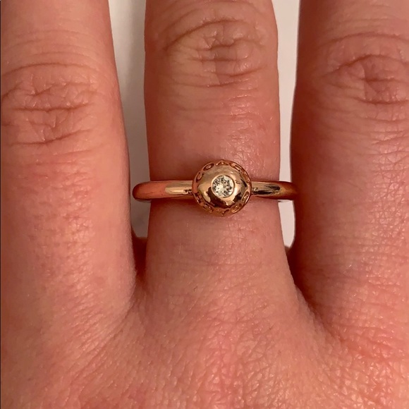 Coach | Jewelry | Rose Gold Coach Ring With Diamond Stud Size 8 | Poshmark